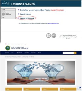 Explore the New DOE OPEXShare Lessons Learned Database!
